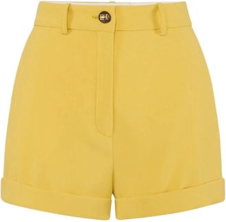 Elisabetta Franchi Femme, Shorts, Jaune, Taille: 38 FR Shorts en cr&ecirc;pe l&eacute;ger