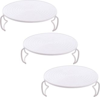 Cabilock 3Pcs Mikrowelle Platte Stapler Kunststoff Multi- Funktionale Mikrowelle Rack Tablett mit Griff Kochen Ausrüstung Zubehör