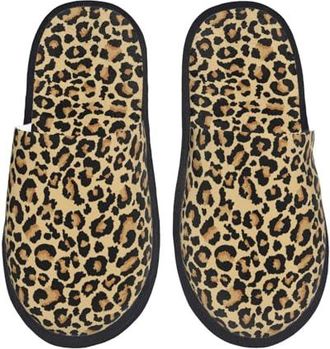 Generic Imprim&eacute; L&eacute;opard Homme Femme Chaussures De Maison Peluche Pantoufles Confortable Chaussons Pour Int&eacute;rieur Hiver Ext&eacute;rieur M