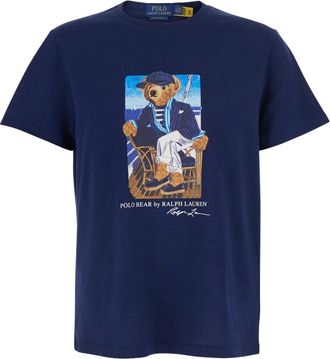 Polo Ralph Lauren Homme, Tops, Bleu, Taille: M Classic Fit Polo Bear Jersey T-Shirt