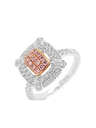 HYT Jewelry bague en or blanc 18ct et platine pav&eacute;e de diamants - Argent
