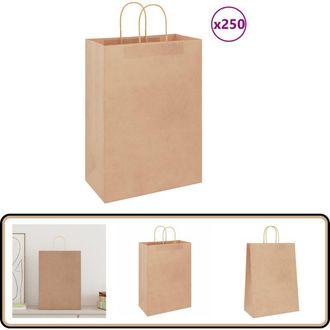 vidaXL Vidaxl - Papiertragetaschen 250 Stk. mit Henkeln Braun 32x17x44 cm