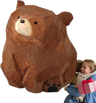 Generic Holzbär - Figuren -bear - Bär Desktop Holzfigur - Dekofiguren für Innen - Außenbereich - Miniaturspielzeug - Computertisch, Couchtisch, Nachttisch
