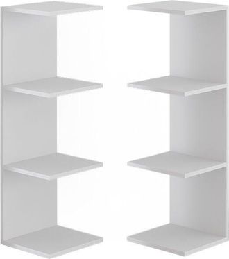 Vicco Etagère Paolo, Blanc, 30x95cm Lot de 2