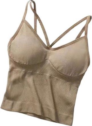 Generic Soutien-gorge &agrave; armatures pour femme - Maintien fort - Confortable - Fleurs - Bretelles r&eacute;glables - Dos nu - Soutien-gorge sans armatures, 8 kaki., ta