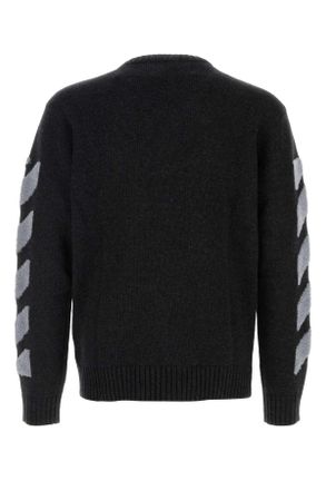 Off-white Fuzzy Sweater - Black