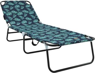 vidaXL Vidaxl - Klappbare Sonnenliege mit Kissen Gr&uuml;n 56 x 189 x 87cm Stoff