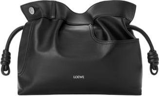 Loewe Flamenco clutch moyen Panta en cuir de veau brillant
