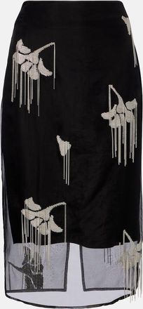 Róhe Róhe Verzierter Midirock aus Seide