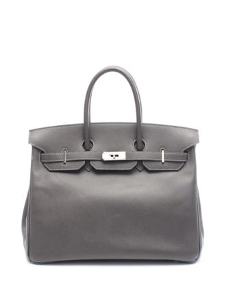 Herm&egrave;s 2008 Epsom Birkin Retourne Handtasche 35cm - Grau