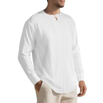 Generic Chemise en lin blanche pour homme - Chemise en lin - Coupe ajust&eacute;e - Chemise boutonn&eacute;e pour homme - Coton - Plage &agrave; manches courtes - Lot de t-shirts 