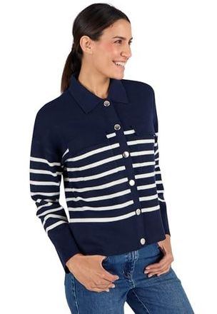 Damart Gilet pressionn&eacute; Thermolactyl Femme Bleu Ray&eacute; Taille 42/44