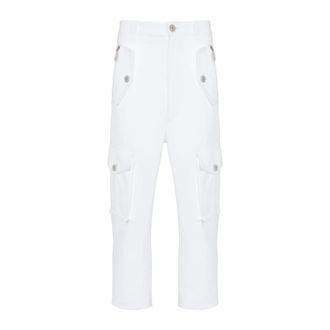 Balmain Homme, Pantalons, Blanc, Taille: S Pantalon cargo