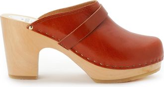 YouYou Sabots Yrma Bois Cuir Caramel
