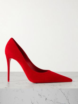 Christian Louboutin Escarpins À Bouts Pointus En Daim Kate Max 100 - Rouge