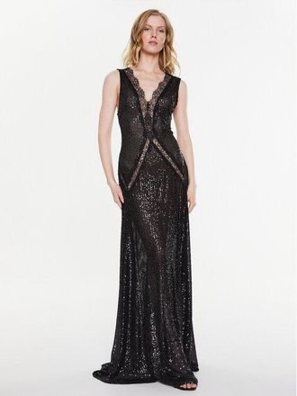 Elisabetta Franchi Abendkleid AB-366-32E2-V740 Schwarz Regular Fit