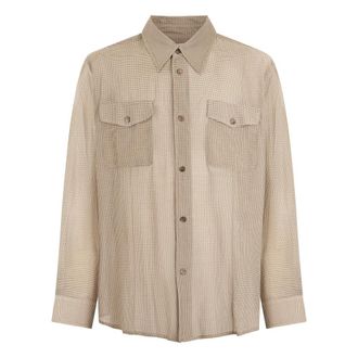 Our Legacy Checkered Silk and Cotton Shirt - - Shirts - Herren - Beige - M