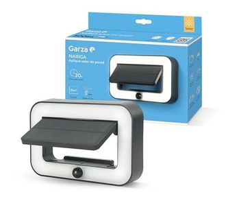 Garza Applique murale solaire dext&eacute;rieur &agrave; LED 500 lm, 4 000 K, avec d&eacute;tecteur de mouvement - 3 modes, IP54, autonomie de 20 h, &eacute;clairage ext&eacute;rieur pour jar