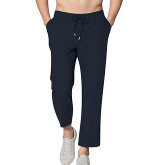 Generic Pantalon de jogging pour homme, long &eacute;t&eacute;, d&eacute;contract&eacute;, ample, l&eacute;ger, respirant, confortable, pantalon de plage avec taille &eacute;lastique, entra&icirc;nement, co