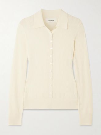 Lisa Yang Cardigan En Cachemire C&ocirc;tel&eacute; Agata - Ivoire