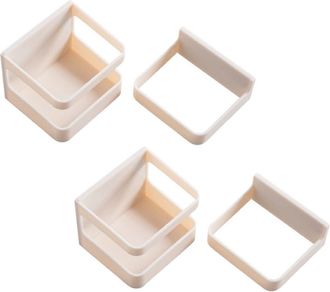 Happyyami SHINEOFI Wandmontierter 2 St&uuml;ck Regenschirm Abflussregal aus ABS mit Wassersammelplattform Aufbewahrungsst&auml;nder f&uuml;r Zuhause ohne Bohren Beige f&uuml;r K&uuml;ch