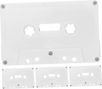 Cabilock 4 Stück Teiliges Vintage Kassettentape Aufbewahrungsset Leere Kassettenboxen für DIY Audio Tape Musikparty Deko Vielseitige Retro Kassettentape Organi