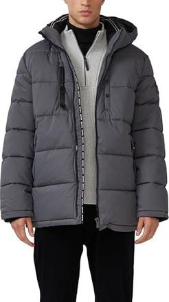 s.Oliver Veste matelassée imperméable avec capuche amovible et détails sportifs, gris, XXL