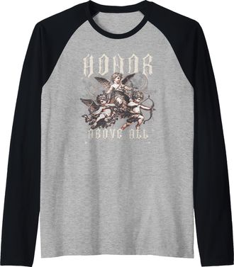 Trendy Apparel Honor Above All Cherubs Wielding Bow & Arrow Raglan
