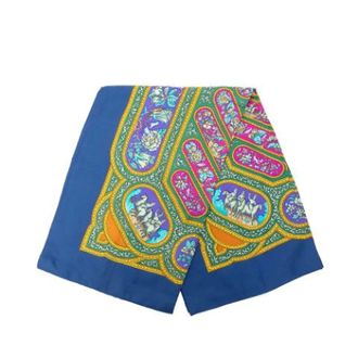 Herm&egrave;s Pre-owned Foulard Qalamdan - Femme - Pre-owned - Bleu - Taille: ONE Size