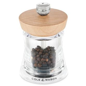 Cole & Mason Holborn Pfefferm&uuml;hle Natur-Buche, 95 mm, Pfefferm&uuml;hle mit verstellbarer K&ouml;rnigkeit, Precision+ Carbon-Mechanismus, lebenslange Mechanismus-Garantie