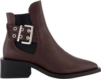 Ganni Stiefel - Dames Chunky Buckle Chelsea Bruin - Gr. 37 (EU) - in Braun - für Damen