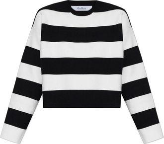 Max Mara Rundhalspullover - Wei&szlig;