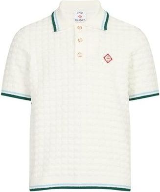 Casablanca Polo en tissu boucl&eacute; en coton m&eacute;lang&eacute;