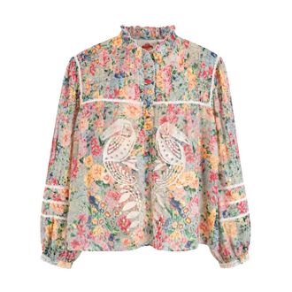 Farm Rio Cutwork Langarmbluse - - Blouses & Shirts - Damen - Mehrfarbig - L