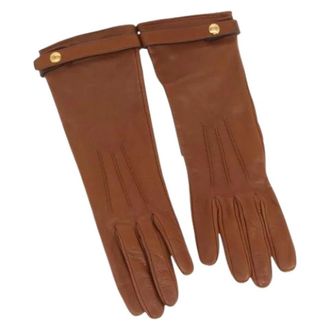 Burberry Gants en cuir Pre-owned - Femme - Pre-owned - Brun - Taille: ONE Size