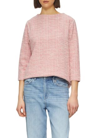 s.Oliver Bouclé-Sweatshirt im Boxy-Fit mit kleinem Stehkragen