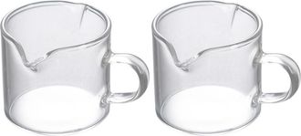 Soimiss Doppelmundbecher Aus Glas 2Er Set Transparente Milch- Und Kaffeetassen Messbecher Mit Skala Vielseitig F&uuml;R K&uuml;Che Backen Und Haushalt 5.5X5.5X6.5 Cm