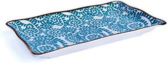Excelsa Sushiteller fernöstliches Design, 20 x 12 cm, Porzellan 20 x 12 cm Rami Blu