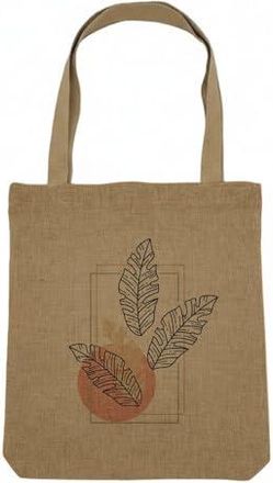Fabulous Sac Shopping Tote Bag Aspect Lin - Feuilles Tropicales Moderne Exotique Jungle - Sac de Courses Toile Epaisse 360g Beige Naturel Cabas Port&eacute; Epaule So