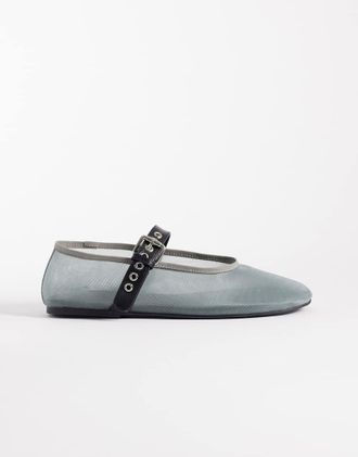 Tony Bianco Mimzy - Ballerines en tulle avec bride &agrave; boucle - Bleu acier