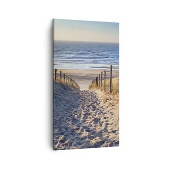 Arttor Bilder auf Leinwand Meer Strand D&uuml;ne Leinwandbild mit Rahmen 45x80cm Wandbilder Dekoration Wohnzimmer Schlafzimmer K&uuml;che Deko Klein Wanddeko Bild Wand