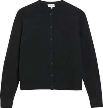 s.Oliver Strickjacke Rundhals mit Viskose
