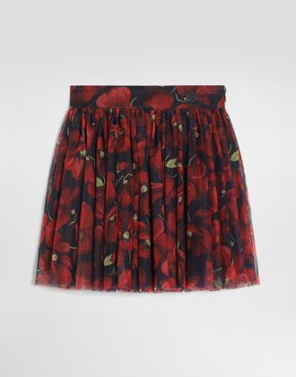 Dolce & Gabbana Rock Aus T&uuml;ll Mit Mohnblumen-print - Frau Collection Mehrfarbig 10 Years