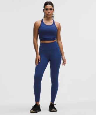 lululemon Wunder Train Leggings mit hohem Bund im Contour Fit f&uuml;r Frauen - 71 cm - Gr&ouml;&szlig;e 10 in Clubhouse Blue