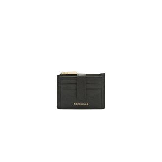 Coccinelle Femme, Accessoires, Noir, Taille: ONE Size Porte-cartes en cuir grain&eacute;