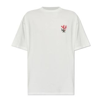 Maison Margiela Logo T-Shirt - - Tops - Herren - Wei&szlig; - M