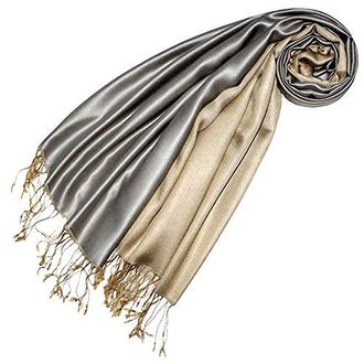 Lorenzo Cana Foulard de 70% soie et 30% viscose pour la femme - écharpe réversible avec les mesures de 70 x 190 cm - une étole noble pour le printemps et l´été - d