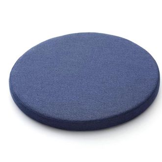 Generic Sitzkissen Aus Hochdichtem Schwamm, Rundes, Rutschfestes Stuhlkissen, Abnehmbare, Waschbare, Runde Stuhlauflage Mit Maschinenwaschbarem Bezug(Lake Blu