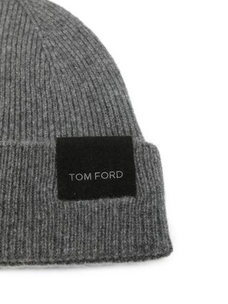 Tom Ford Cashmere Ribbed Knit Beanie - grey