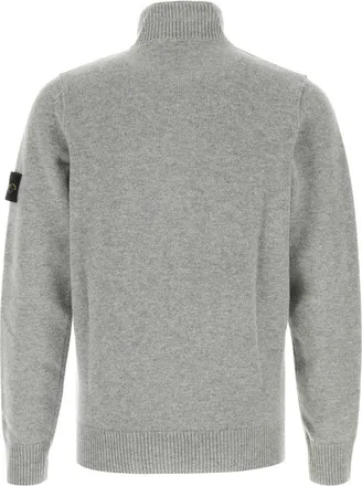 Stone Island LS Polo Sweater - Gray